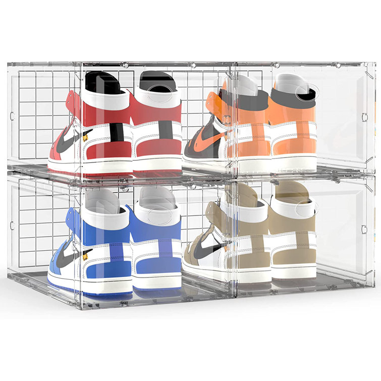 Waytrim 4 Pair Foldable Stackable Shoe Box
